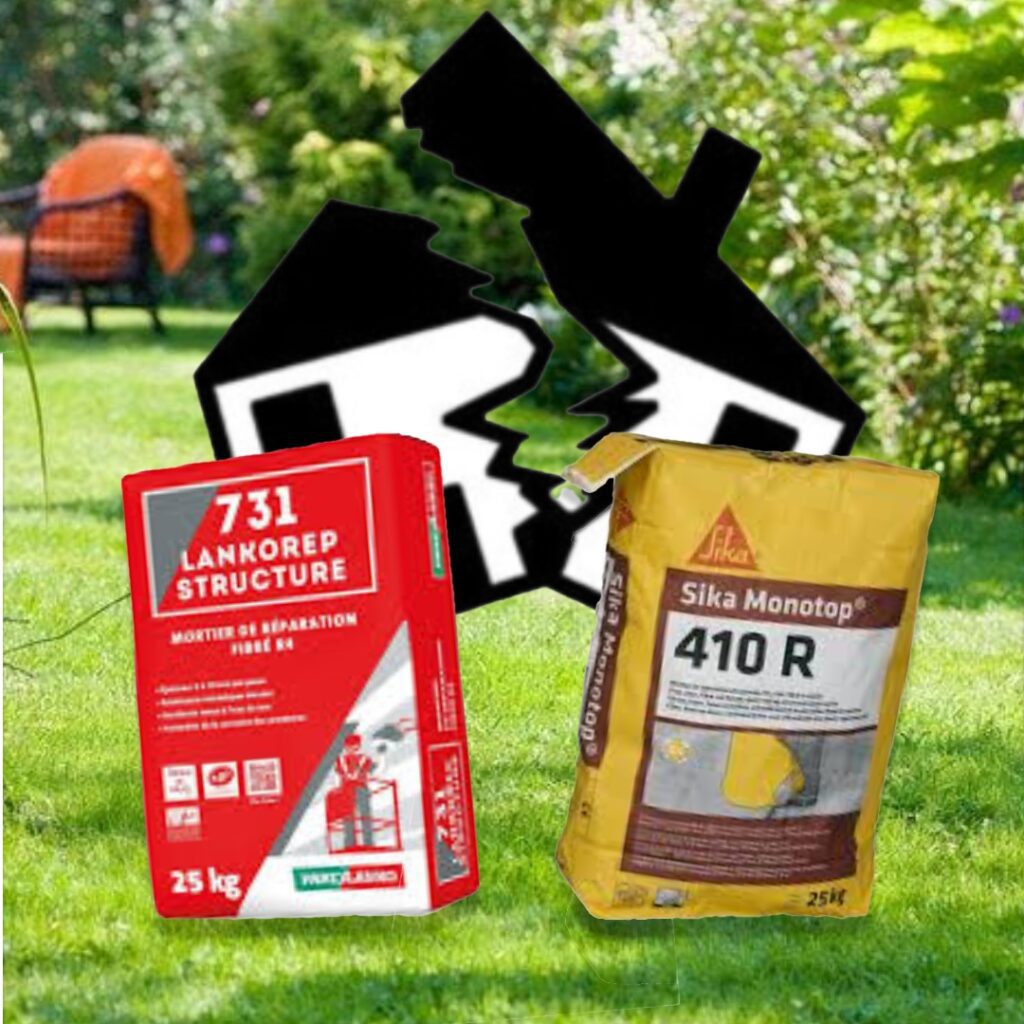 Mortier zéro retrait Parex Lanko 731 et Sika 410 pour agrafes Affnox